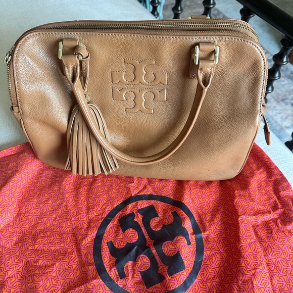 Bags | Tory Burch Cognac Medium Sized Tote | Poshmark